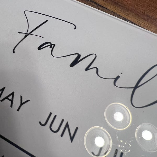 Acrylic Monthly Calendar for Wall || Custom Dry Erase Family Planner ...
