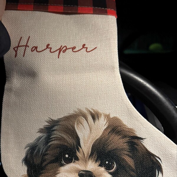 Personalized Dog Stocking, Custom Dog Portrait Gift, Gift for Dog Mom ...