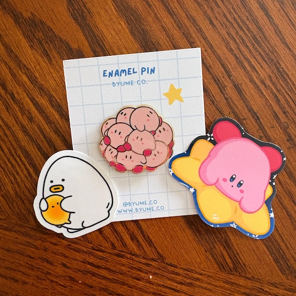 Ball of Pink Blobs Hard Enamel Gold Plated Pin | Lanyard Pin, Backpack ...