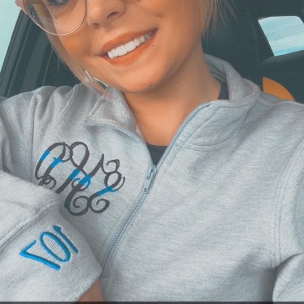 Thin Blue Line Monogram, Police Wife Sweatshirt, Police Mom, Police ...