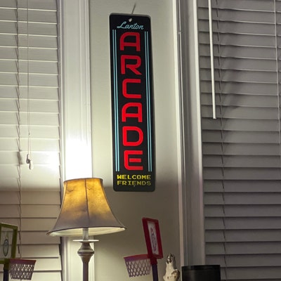 Arcade Sign Vertical, Gamer Gift, Custom Arcade Decor, Game Room Sign ...