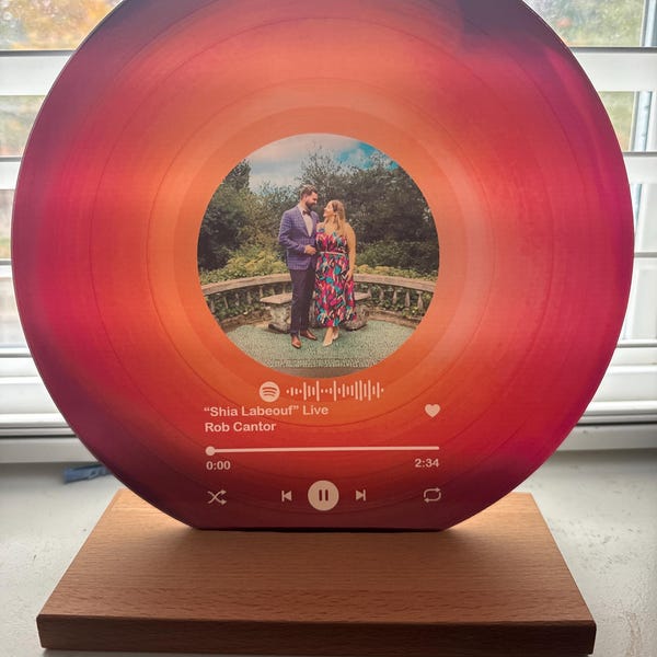 Personalized Vinyl Record With Photo Acrylic Song Plaque Anniversary ...