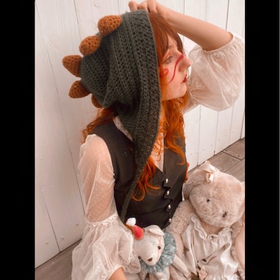 Crochet Dinosaur Pattern, Dinosaur Hood Pattern, Dino Hat Pattern, DIY ...