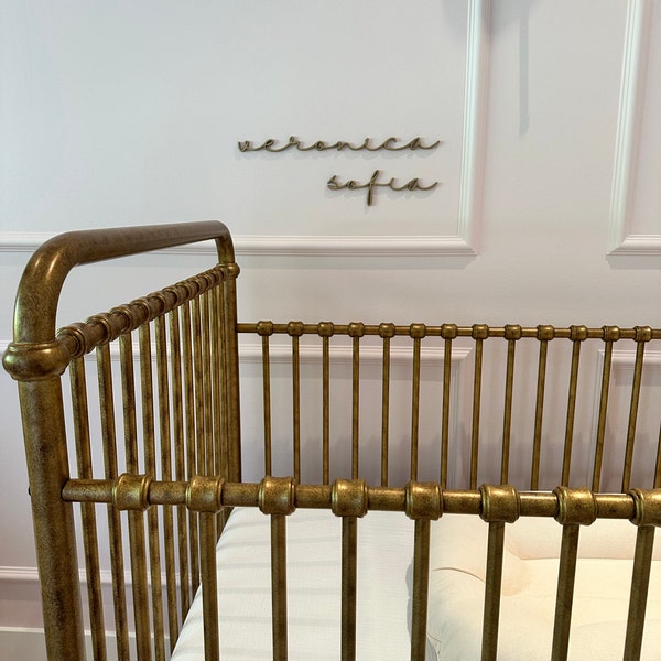 Wood Script Nursery Baby Room Name Laser Cut Sign Cursive First and ...
