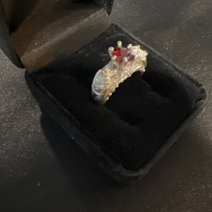 Bat Ring With Ruby Low Bezel Gothic Ring Gothic Jewelry Unisex Handmade ...