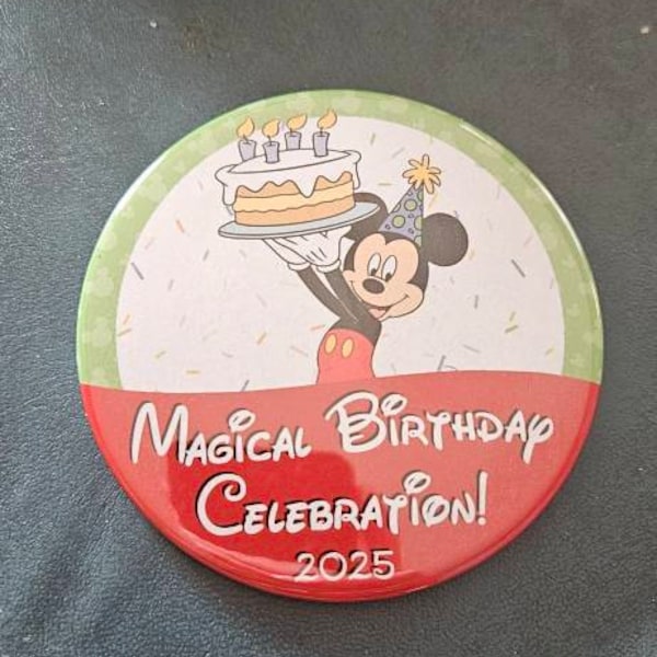 Disney Inspired Birthday Celebration Buttons, Custom Disney Birthday ...