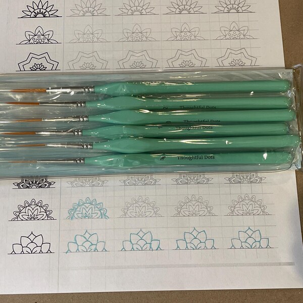 6 Piece Rigger Brush Set | Mandala Painting | Thoughtful Dots - Etsy