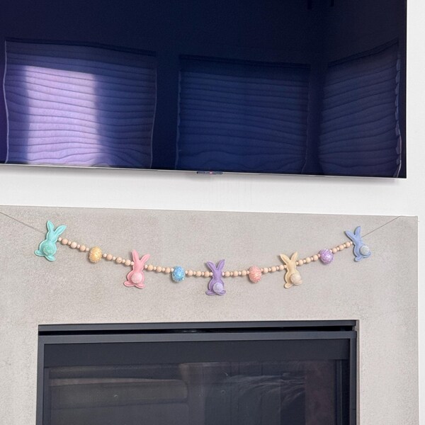 Easter Garland, Bunny Garland, Egg Garland, Spring Decor, Pastel Color ...
