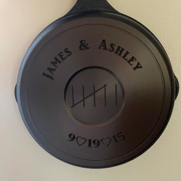 5 Inch Engraved Cast Iron Skillet - Custom Anniversary, Decorative - Etsy