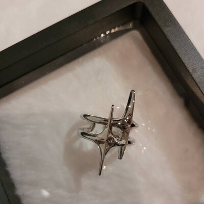 Silver Ringsliquid Metal Jewelryirregular Ringfashion - Etsy