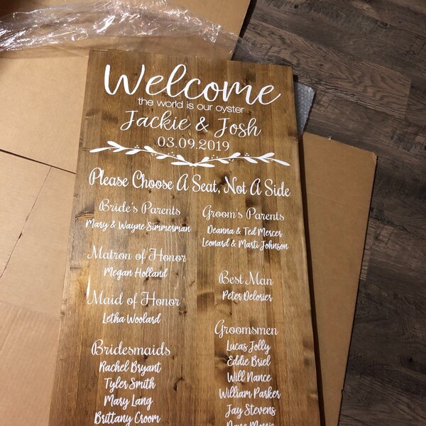 Wedding Program Sign | Bridal Party Sign | Alternative Wedding Program ...