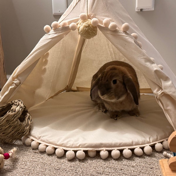 Rabbit Bed, Bunny Bed, Rabbit House, Bunny Teepee, Pet Teepee, Guinea ...