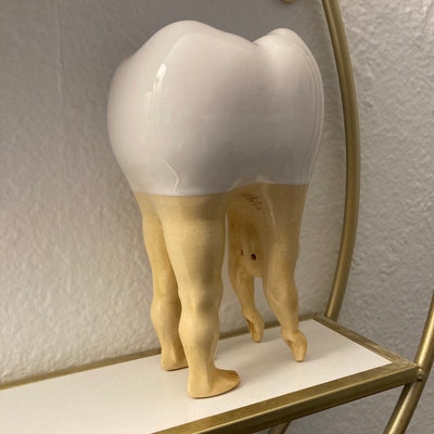 A Hand Crafted Ceramic Fun Tooth Human Figure, Gift for a Dentist ...