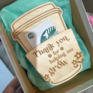 Teacher Gifts Gifts for A Teachers Teacher Gift Card Holder Coffee Gift ...