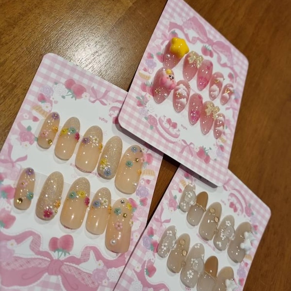 Capyorange Press On, Cute 3D Painted Nails, Cute Capybara Nails, Orange ...