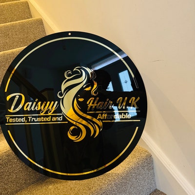 Round Business Logo Sign, Custom Logo, Business Sign for Wall, Acrylic ...