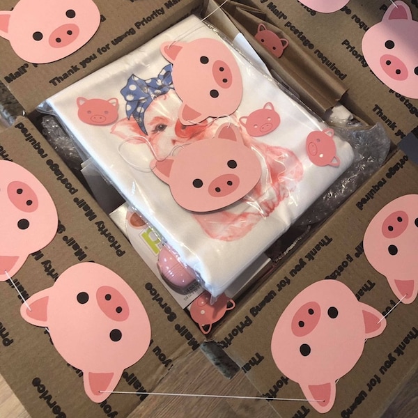 Pig Garland, Pig Banner, Pig Decor, Cute Pig Decorations, Babies Room ...