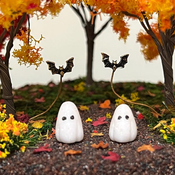 Polymer Clay Ghost, Diorama, Spooky Home Decor, Whimsical Woodland ...