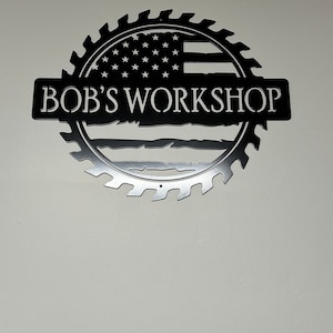 Personalized Man Cave Shop Sign Custom Metal Shop Sign Dad Gift Gift ...