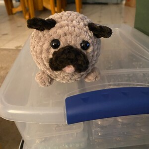 Crochet Potato Pug Dog Chenille Yarn Pug Puppy Amigurumi Plushie Angel ...