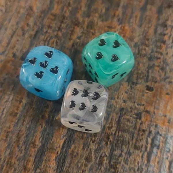 Heart Pip Dice / 16mm D6 Six-sided Die / Romance Gaming Supplies / MTG ...