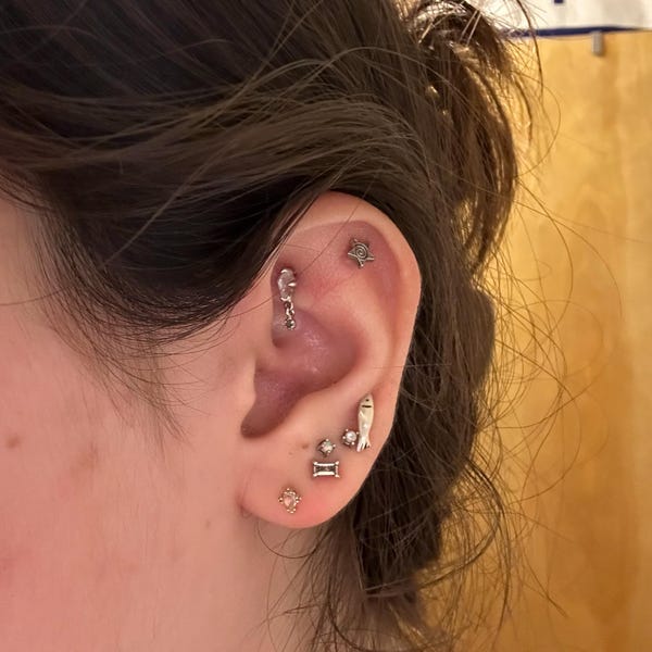 Dainty Sun Daith Ring, Hinged Clicker Hoop, 16ga 8mm or 10mm, Unisex ...