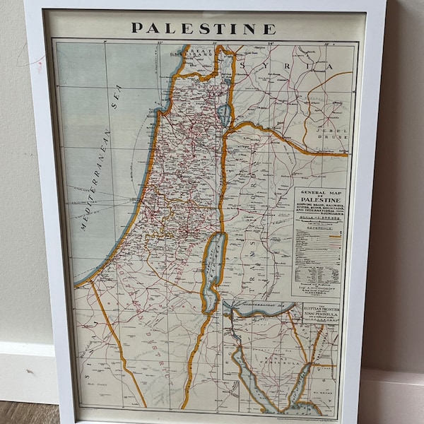 Old Vintage Map of Palestine 1942 - Original - Hand Drawn - Different ...