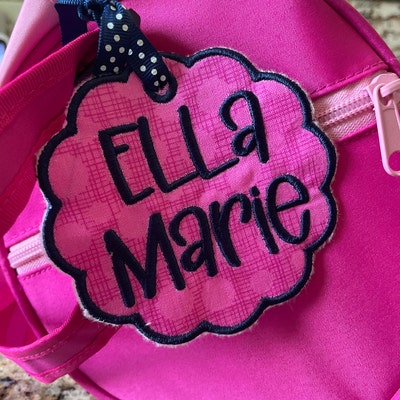 Embroidered Fabric Bag Tags, Personalized, Bookbag, Luggage - Etsy