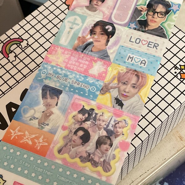 Txt Holo Deco Sticker Sheet 17 Pcs | Aesthetic Cute Kpop Stickers ...