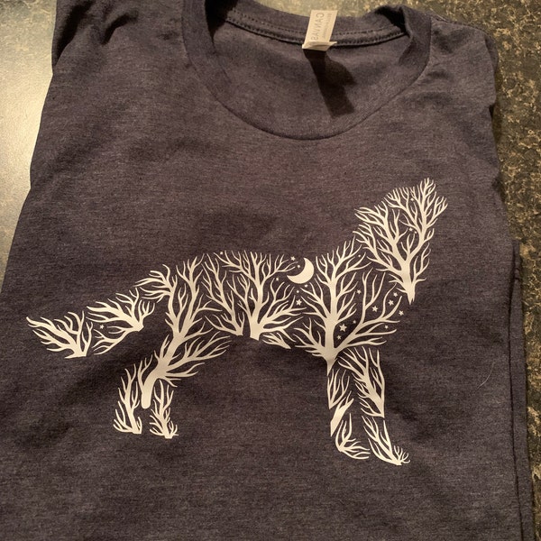 Wolf Shirt, Howling Wolf, Floral Wolf, Wolf Lover Gift, Animal Lover ...
