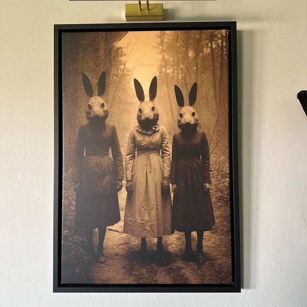 The Bunny Cult, Occult Decor, Witchcraft Art, Framed Canvas Print ...