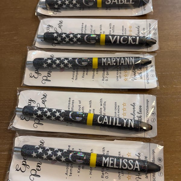 First Responder Glitter Pens, Police, Firefighter, EMS, Paramedic, 911 ...