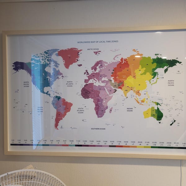 Time Zones World Map | Poster - Etsy