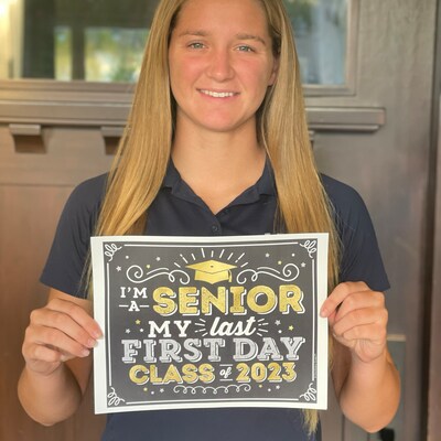 First Day of Senior Year Sign First Day of 12th Grade Sign Class of ...