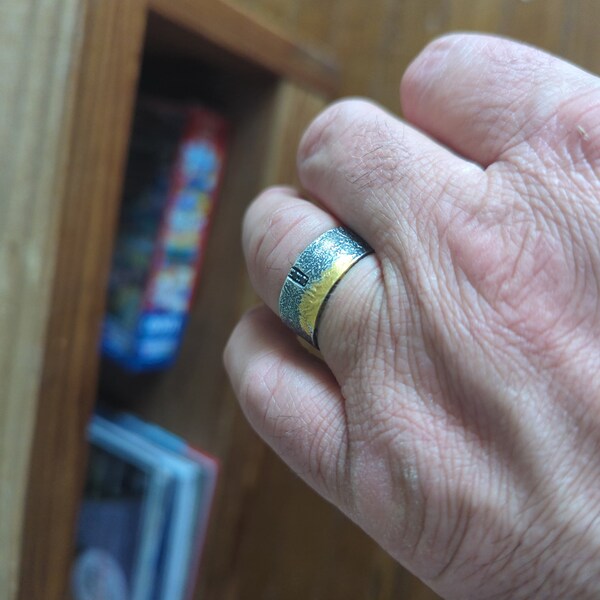 Futuristic Sterling Silver Ring Black Oxidized caladanium, Statement ...
