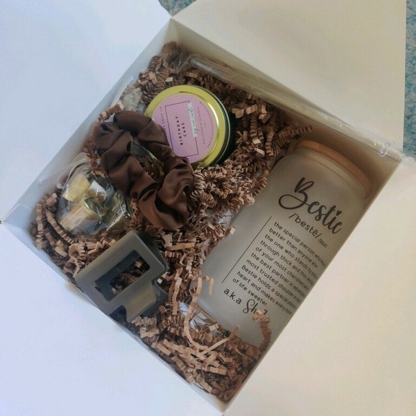 Bestie Gift Box Best Friend Birthday Gift Personalized With Name Glass ...
