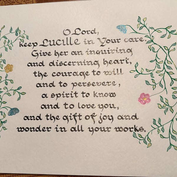 Bespoke Calligraphy Custom Hand-lettered Art for Poems, Prayers ...