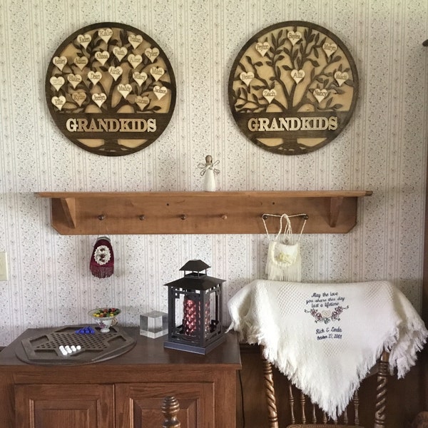 Custom Family Tree Round Wall Hanging Personalized Laser Cut Wood Sign ...