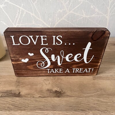 Personalised Sweet Table Sign Rustic Wooden Wedding Venue Table ...