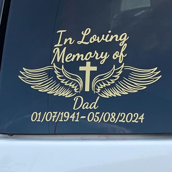 In Loving Memory Sticker Decal - Custom Memorial Decal - Personalized ...
