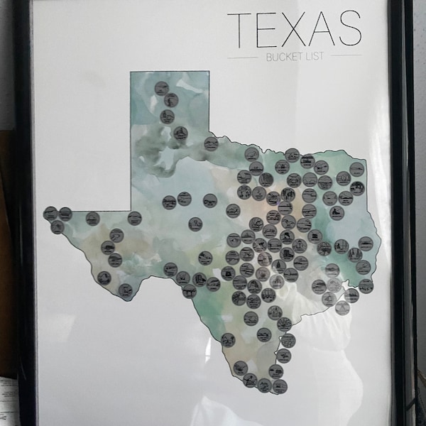 Texas Bucket List Scratch off Map – State Parks & Travel Destinations ...
