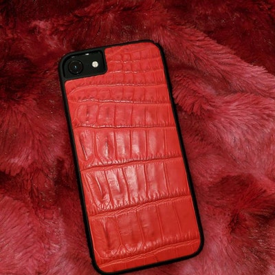 Red Python Leather iPhone 12 Pro Max Case Red Python Skin Exotic Leather iPhone 13 Case Python ...