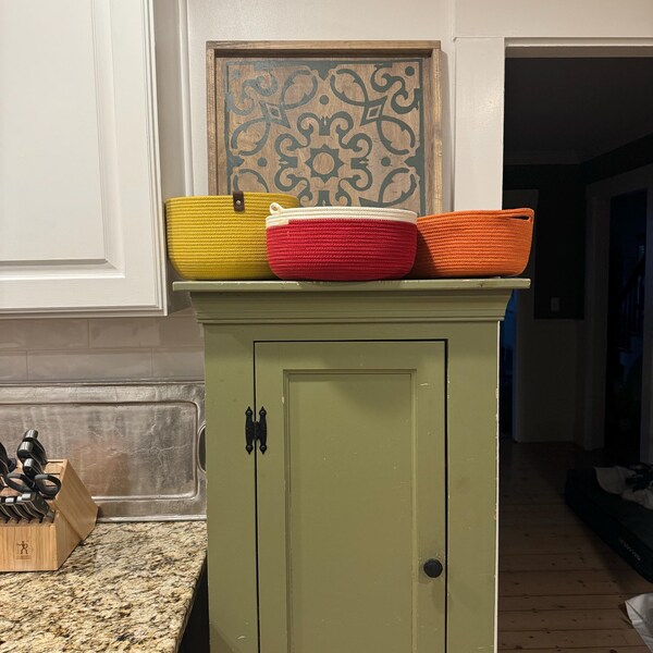 Rope Basket, Rope Tray, Tray, Wood Handles, Kitchen Basket, Wedding ...