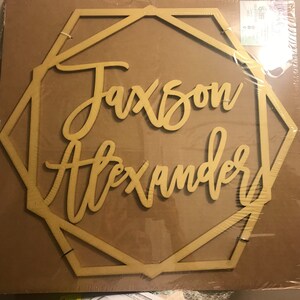 Custom Name Sign Backdrop, Geometric Name Sign Wood, Wedding Backdrop ...