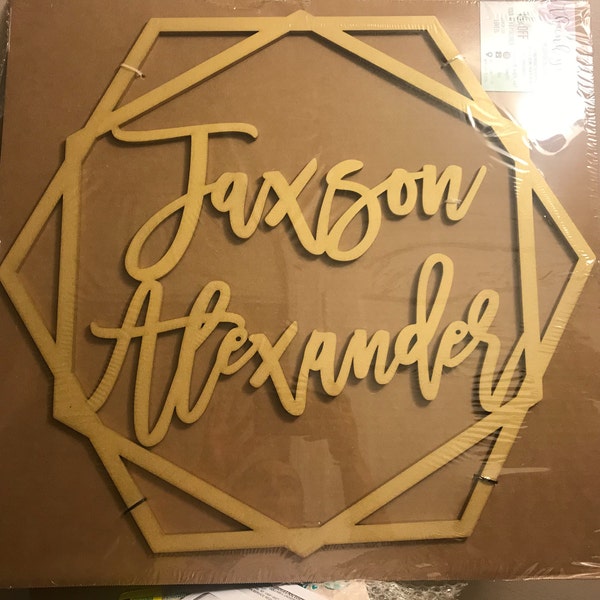 Custom Name Sign Backdrop, Geometric Name Sign Wood, Wedding Backdrop ...