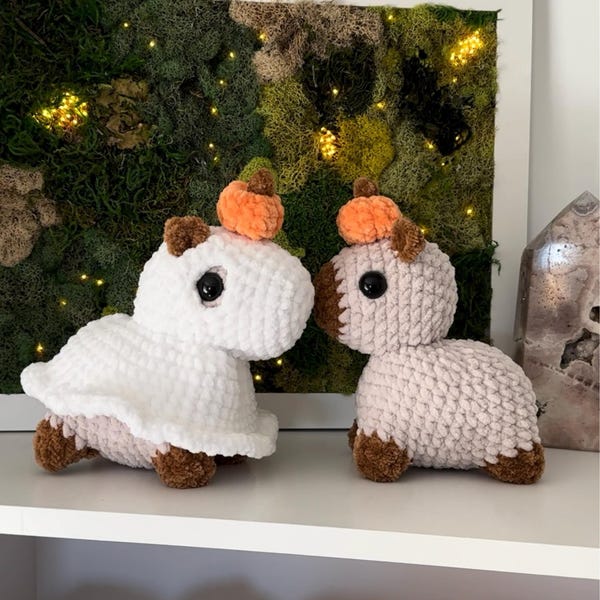 Capy-ghost Crochet Pattern | Capybara With Removable Ghost Outfit and ...