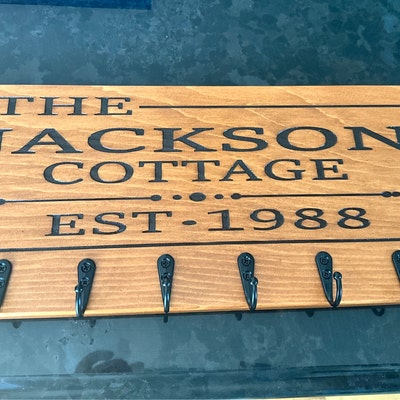 Personalized Wooden Key Holder for Wall, Wood Key Organizer, Minimalist ...