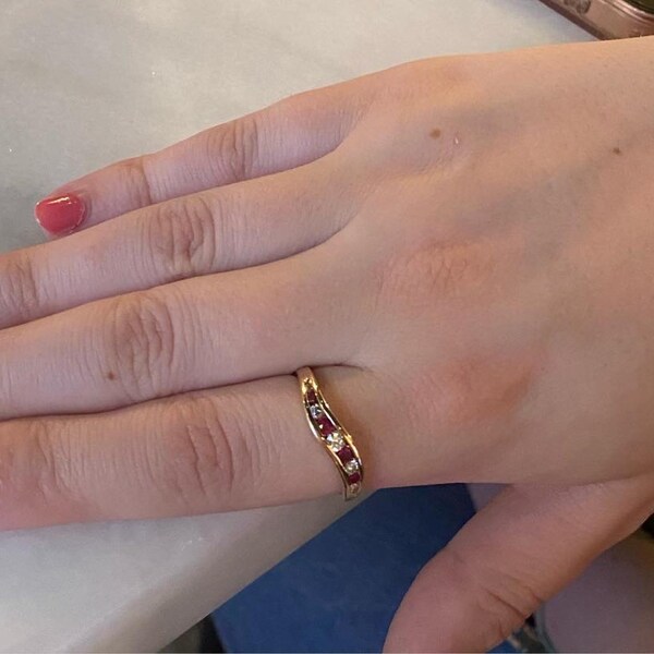 Vintage Retro 14k Gold Letter “J” Initial Ring Set With Diamonds - Etsy