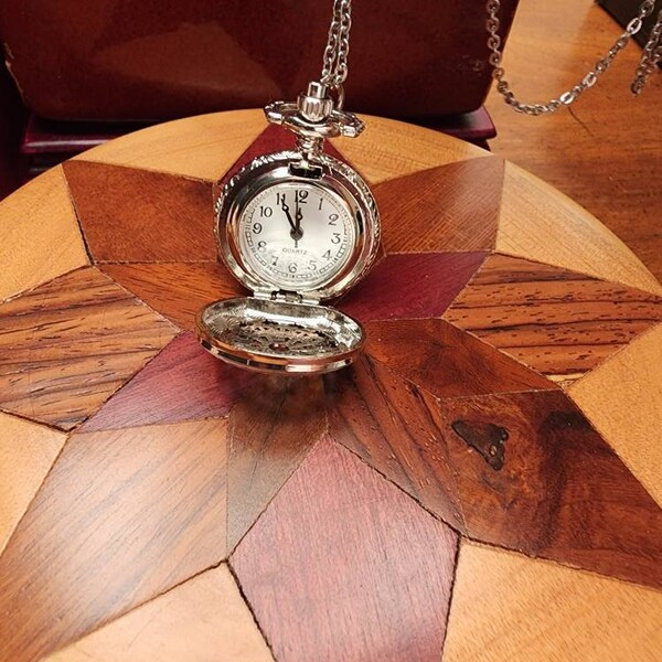 Small Pocket Watch Pendant Necklace in Silver: Choose From Three ...