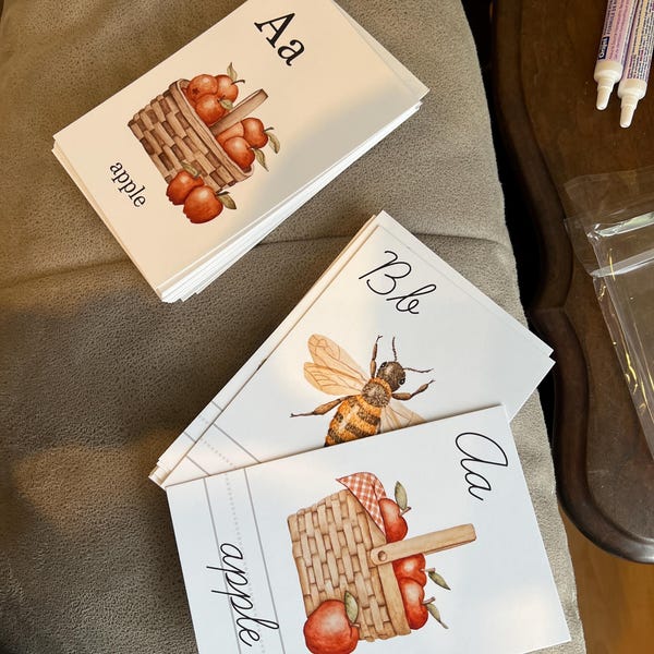 Nature Alphabet Flashcards / Watercolor Alphabet Cards / Homeschool ...